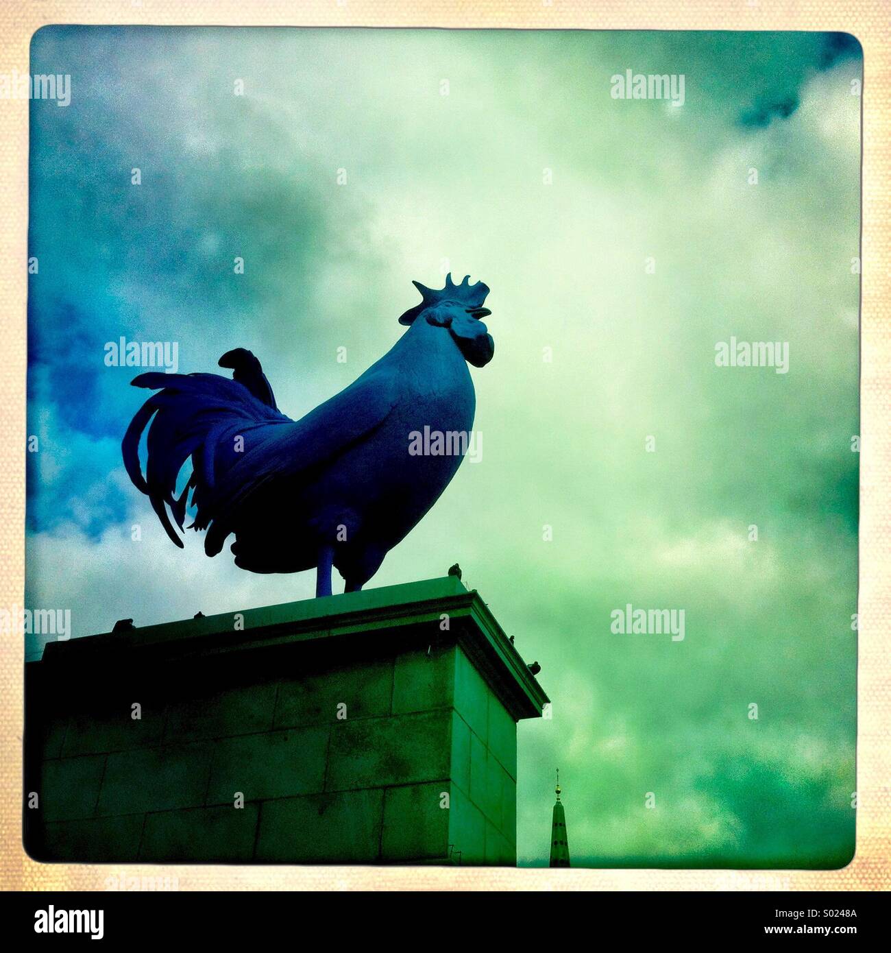 The purple chicken. Art piece in Trafalgar square. London England UK ...