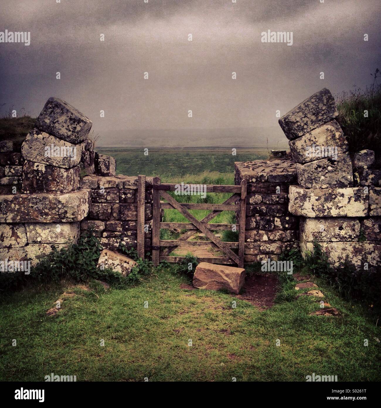 Hadrian's Wall - Mile Castle Stock Photo - Alamy