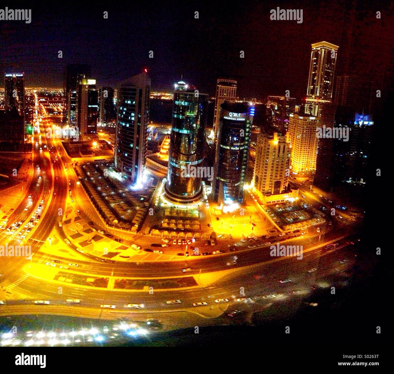 Central Doha by night, from Renaissance Hotel Stock Photo - Alamy