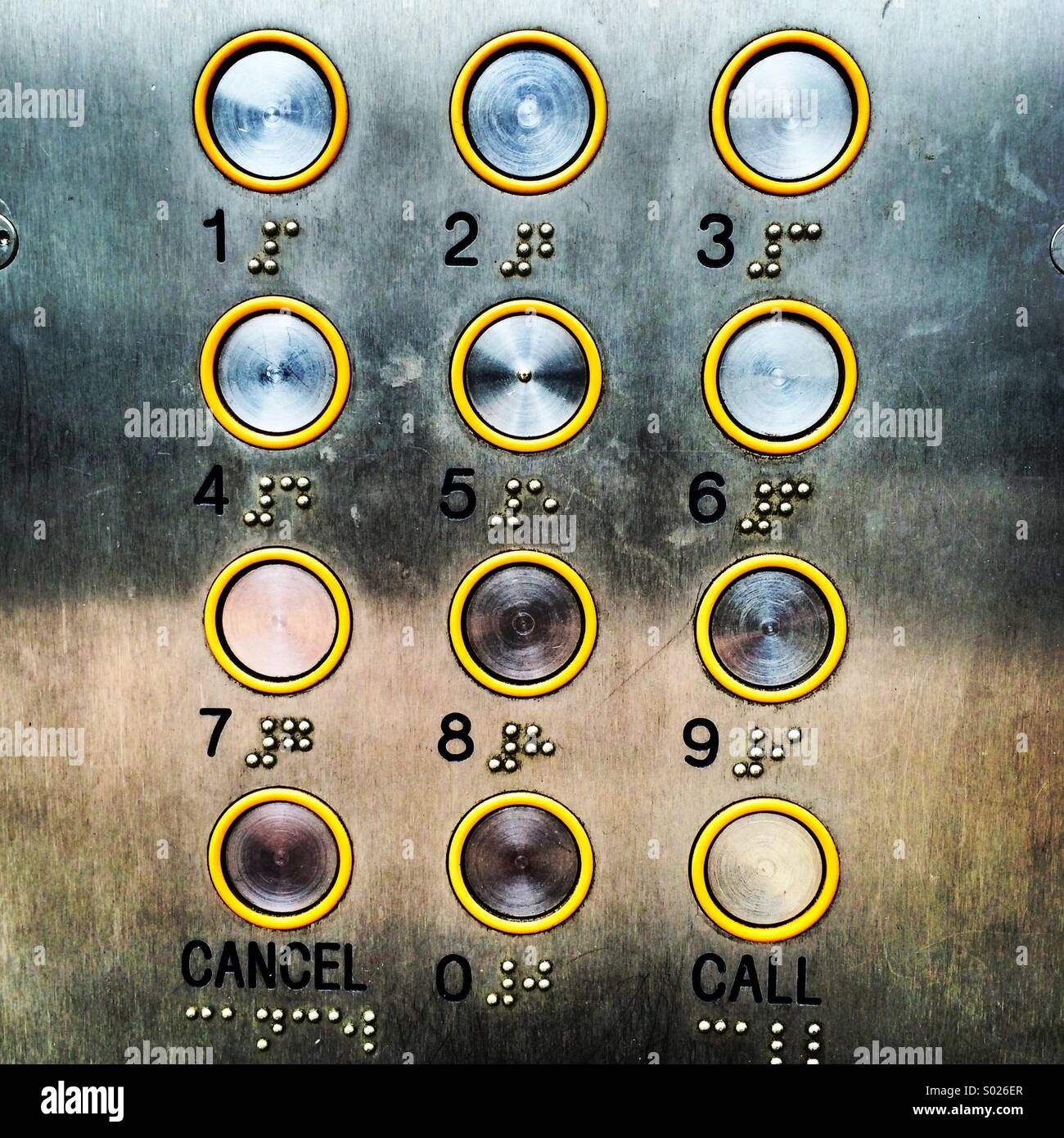 Entrance code buttons for a security door Stock Photo - Alamy