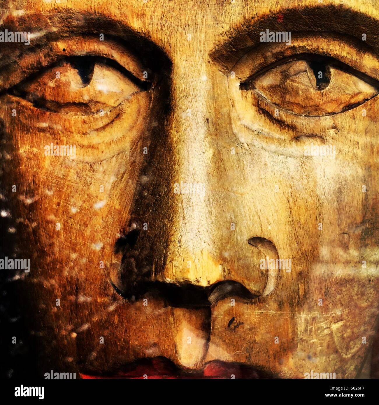 Carved wooden face Stock Photo - Alamy