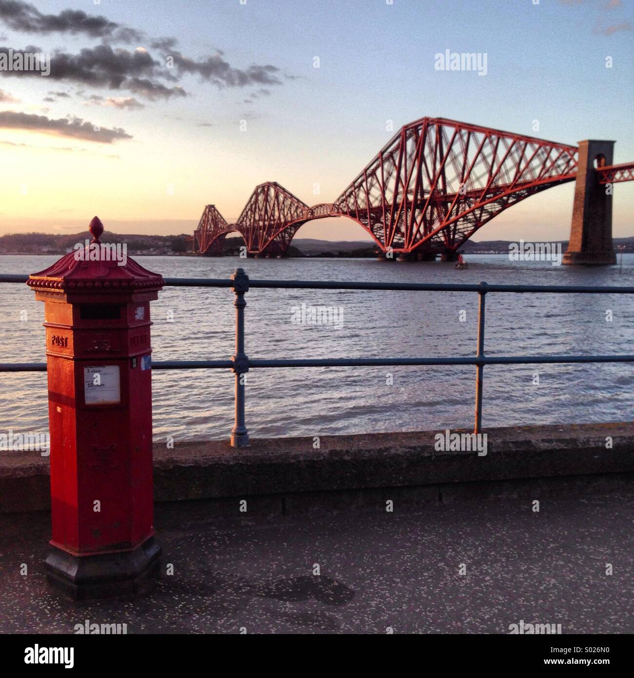 Post Box and Forth Road Bridge Stock Photo - Alamy