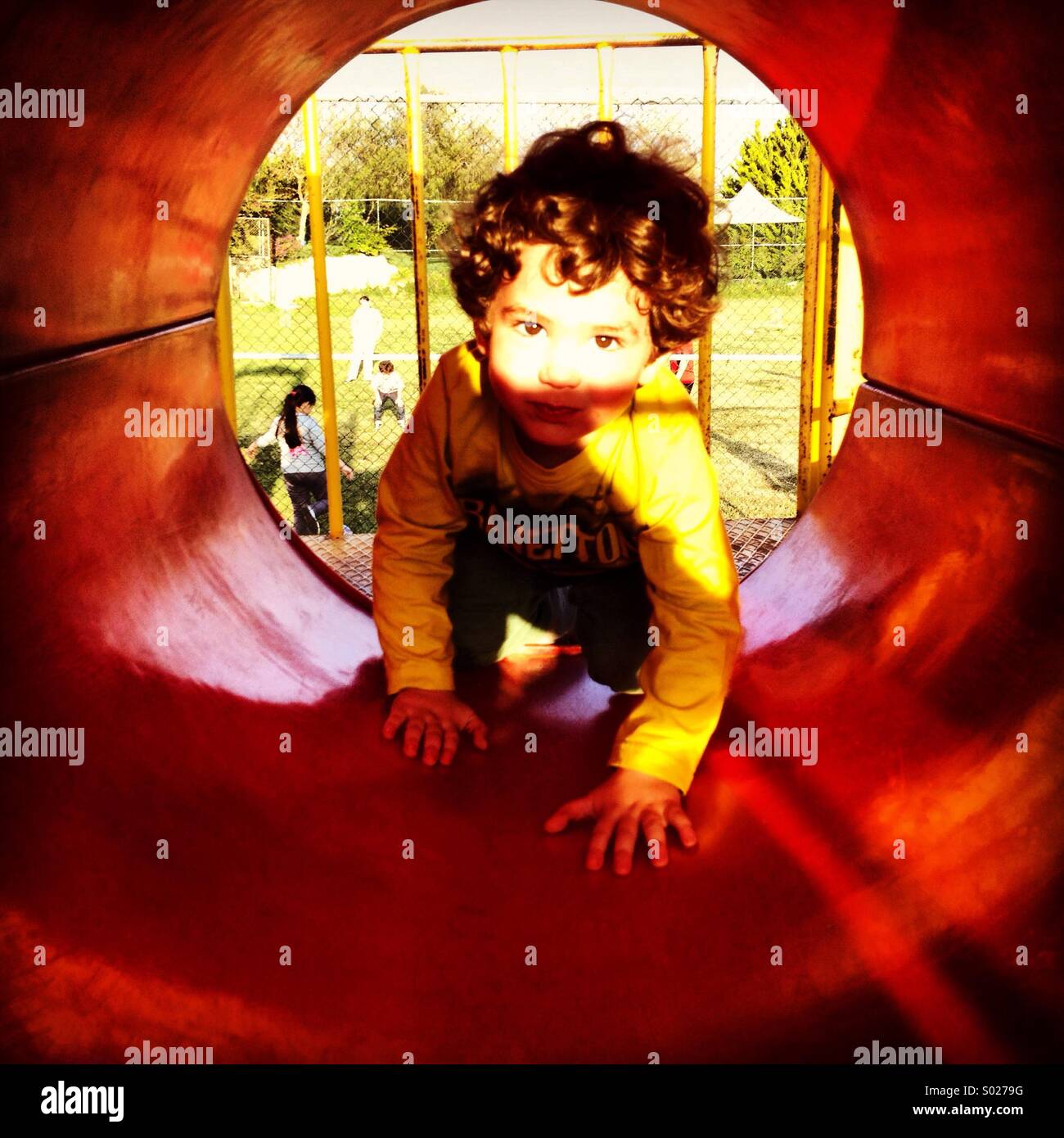 Beautiful Kid entering the cylinder - kids play - Lebanon Middle East ...