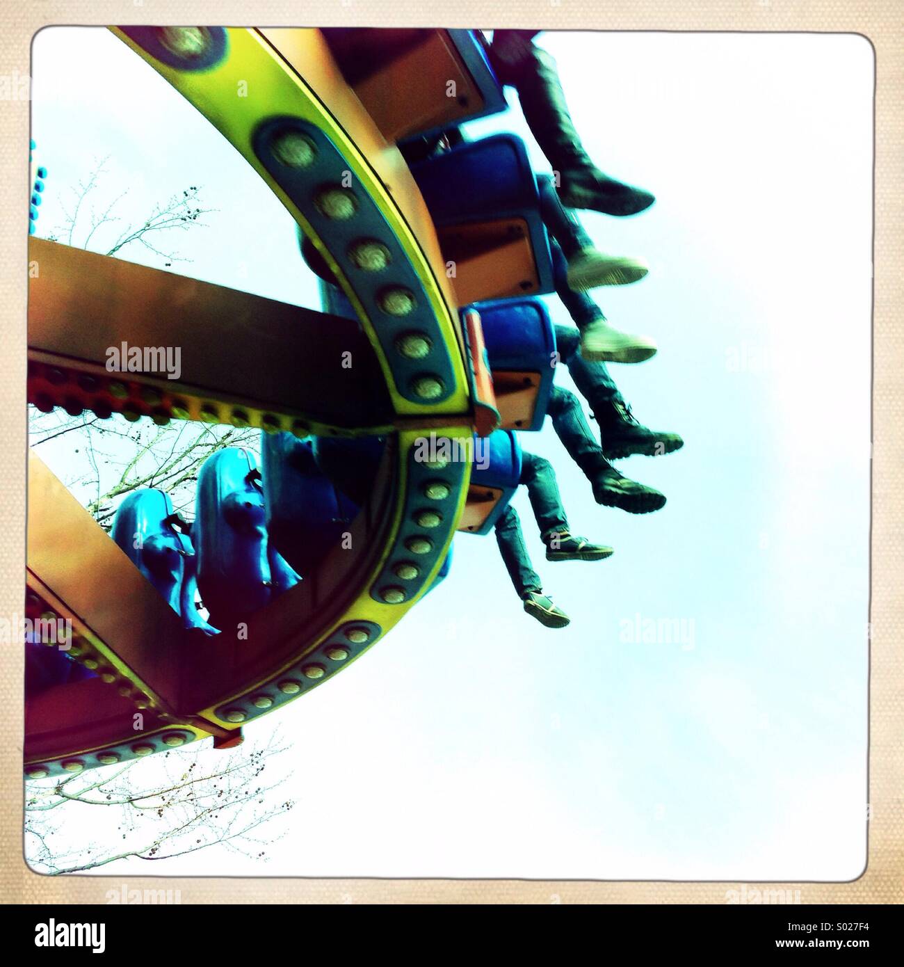 Amusement park scene Stock Photo - Alamy