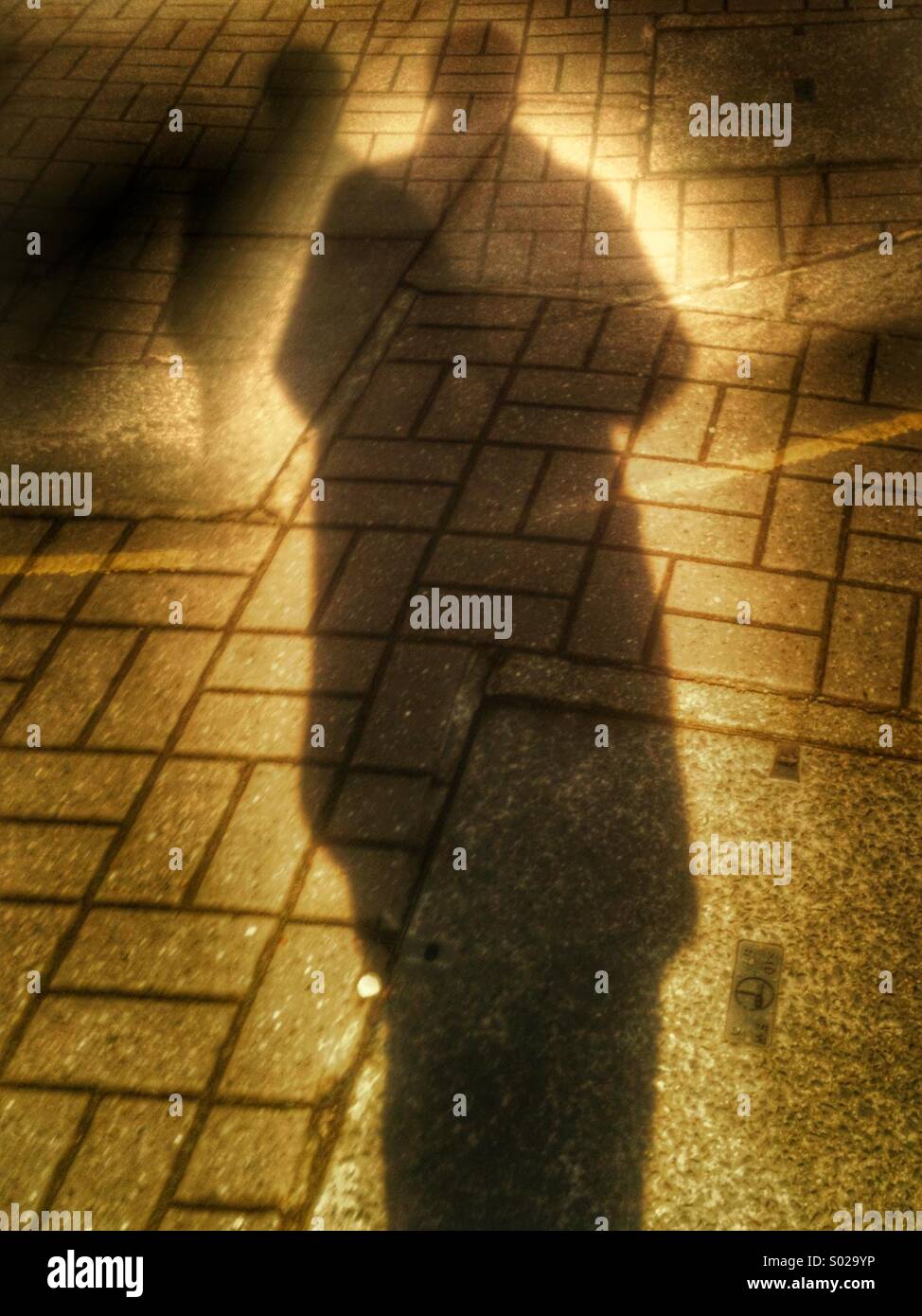 Shadow on sidewalk Stock Photo - Alamy