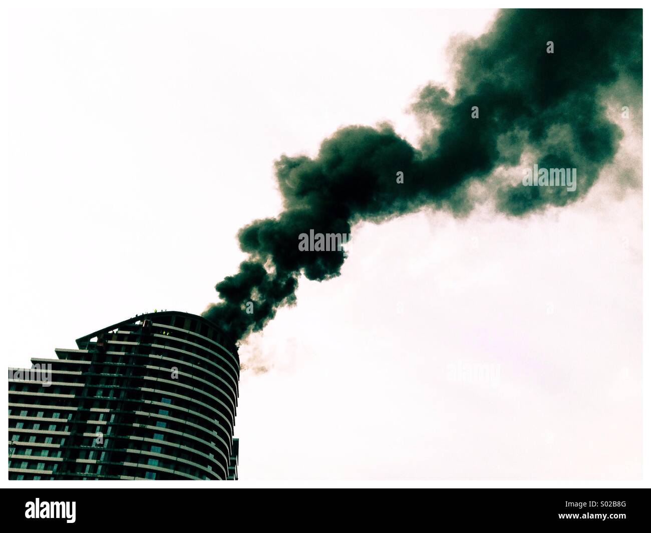 Fire smoke on building Stock Photo - Alamy
