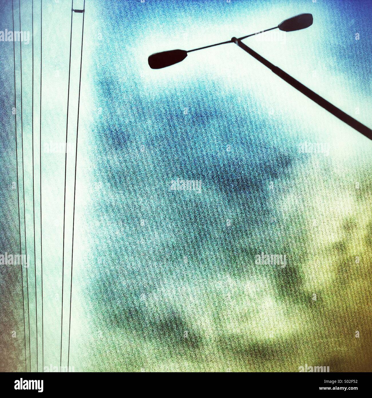 Street Light and Power Lines Stock Photo - Alamy
