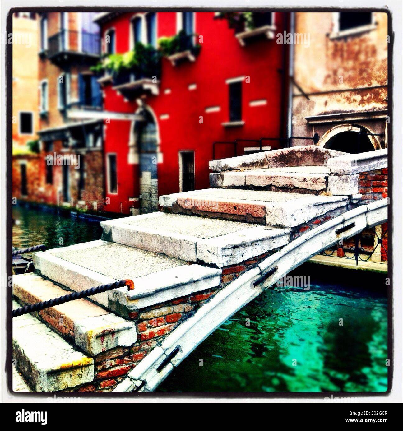 Vibrant Venice bridge scene Stock Photo - Alamy