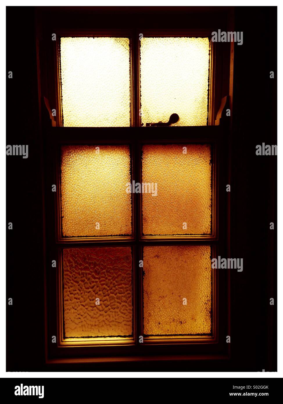 Small paned frosted obscure window in a psychiatric hospital Stock ...