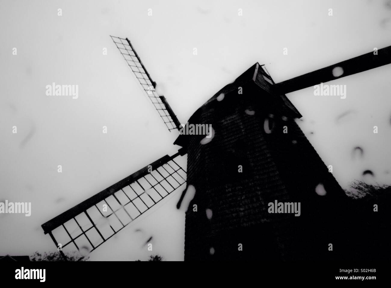 Nantucket windmill on a rainy day Stock Photo - Alamy