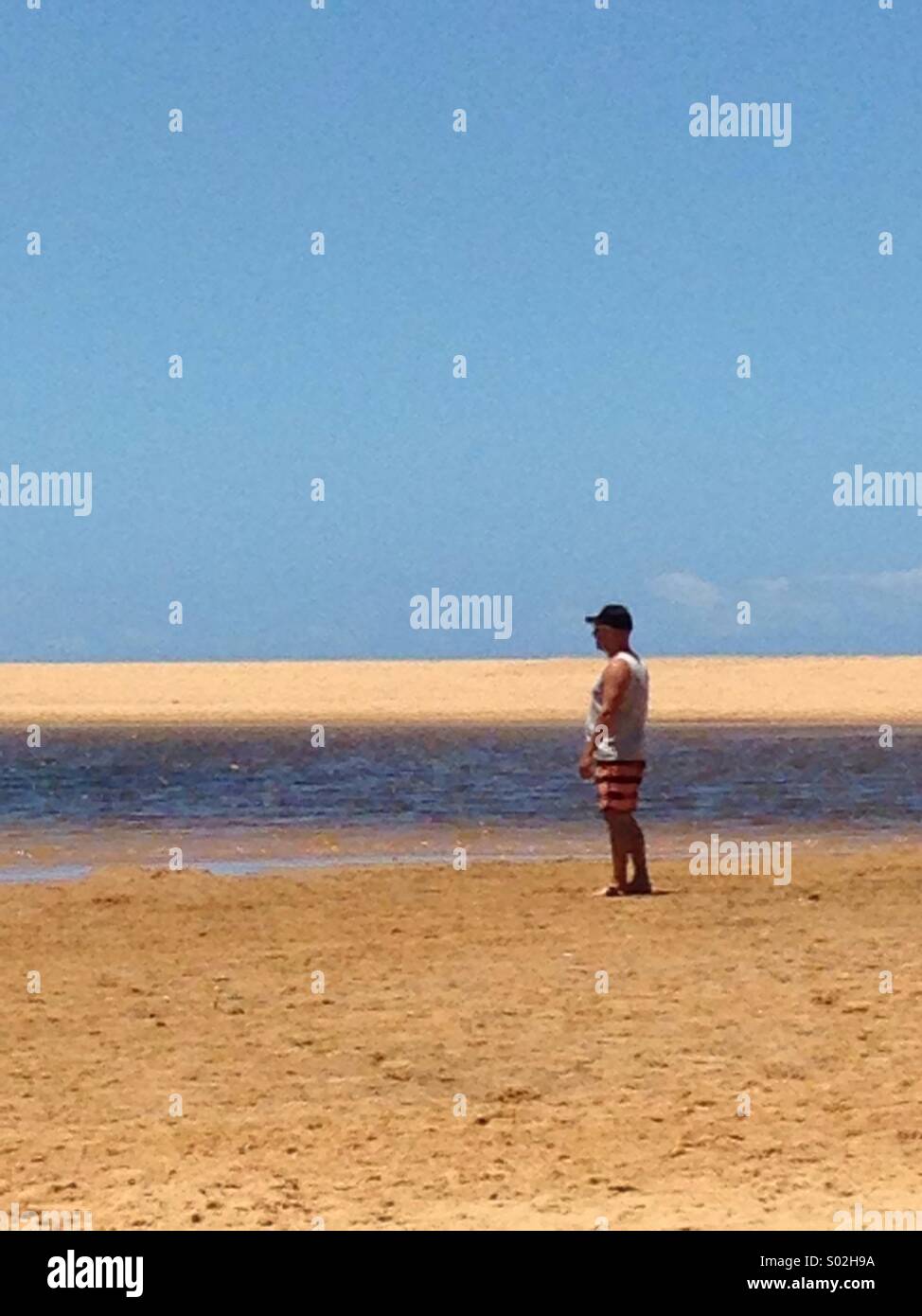 Man on beach in terrigal australia new south wales hi-res stock ...