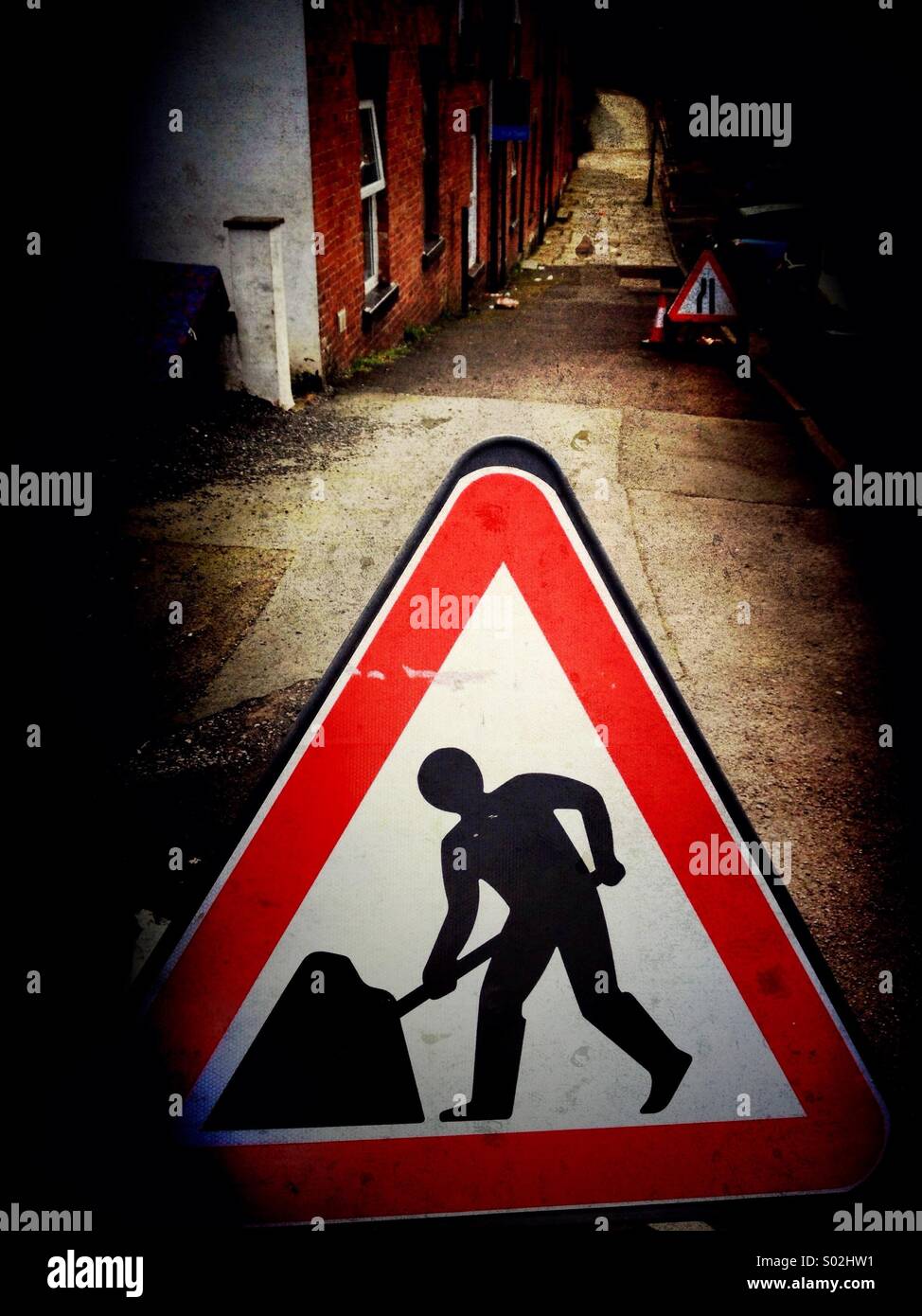 Roadworks sign hi-res stock photography and images - Alamy