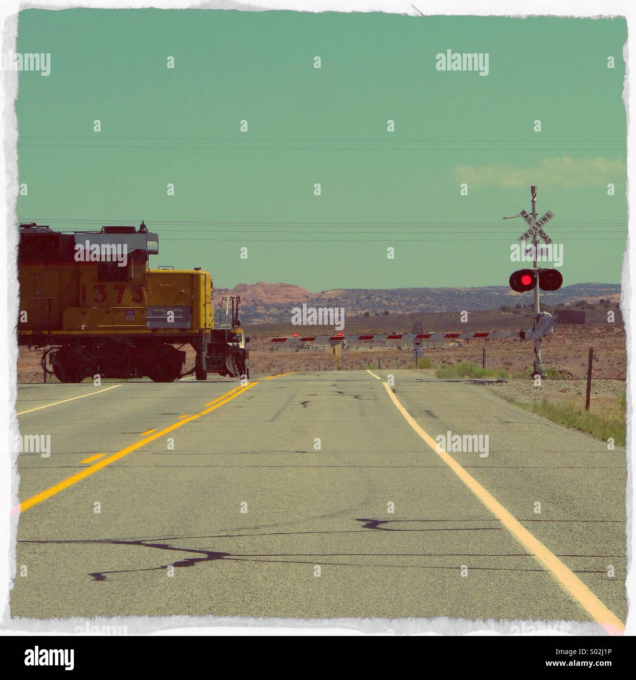 Open level crossing Stock Photo - Alamy