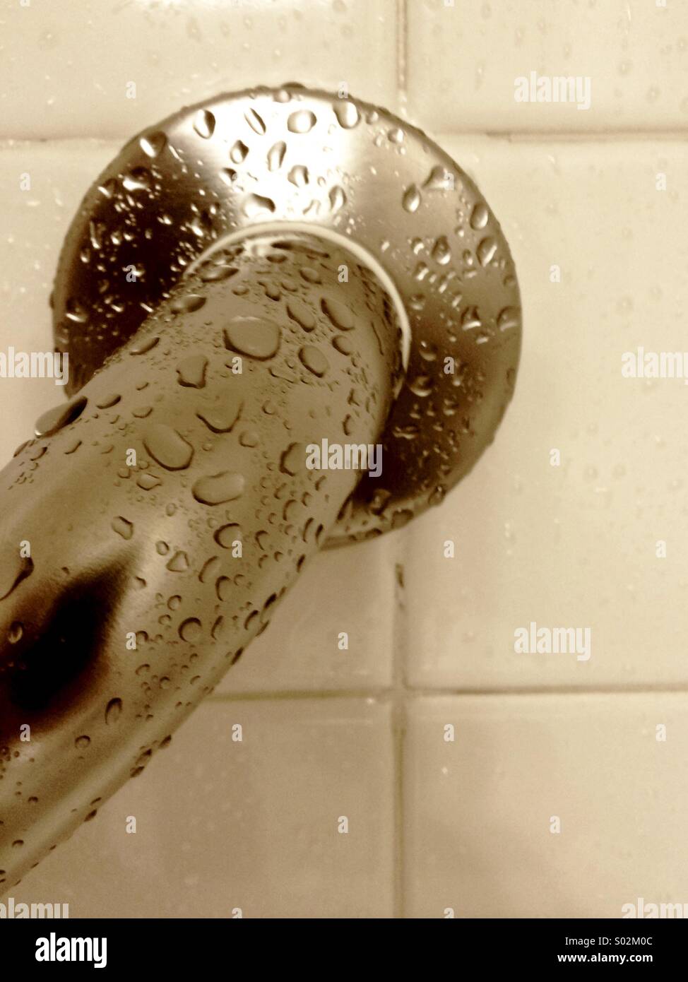 Water droplets on shower bar Stock Photo - Alamy