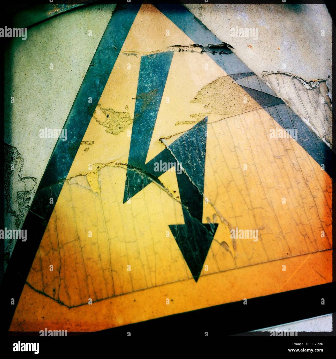 Danger signal yellow high voltage electricity Stock Photo - Alamy