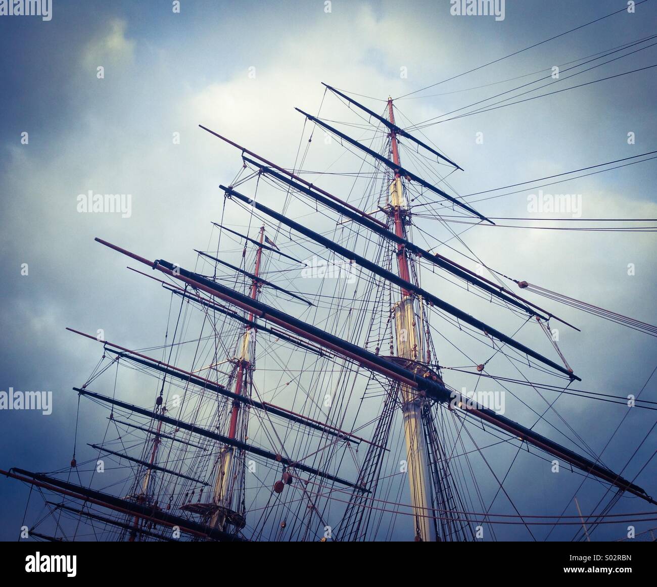 Masts of sailing boat Stock Photo - Alamy