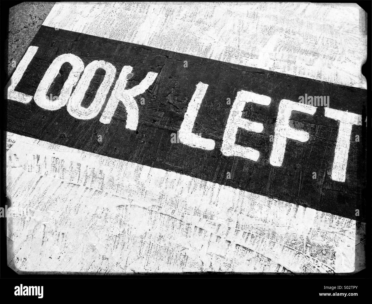 Left road sign Stock Photo - Alamy