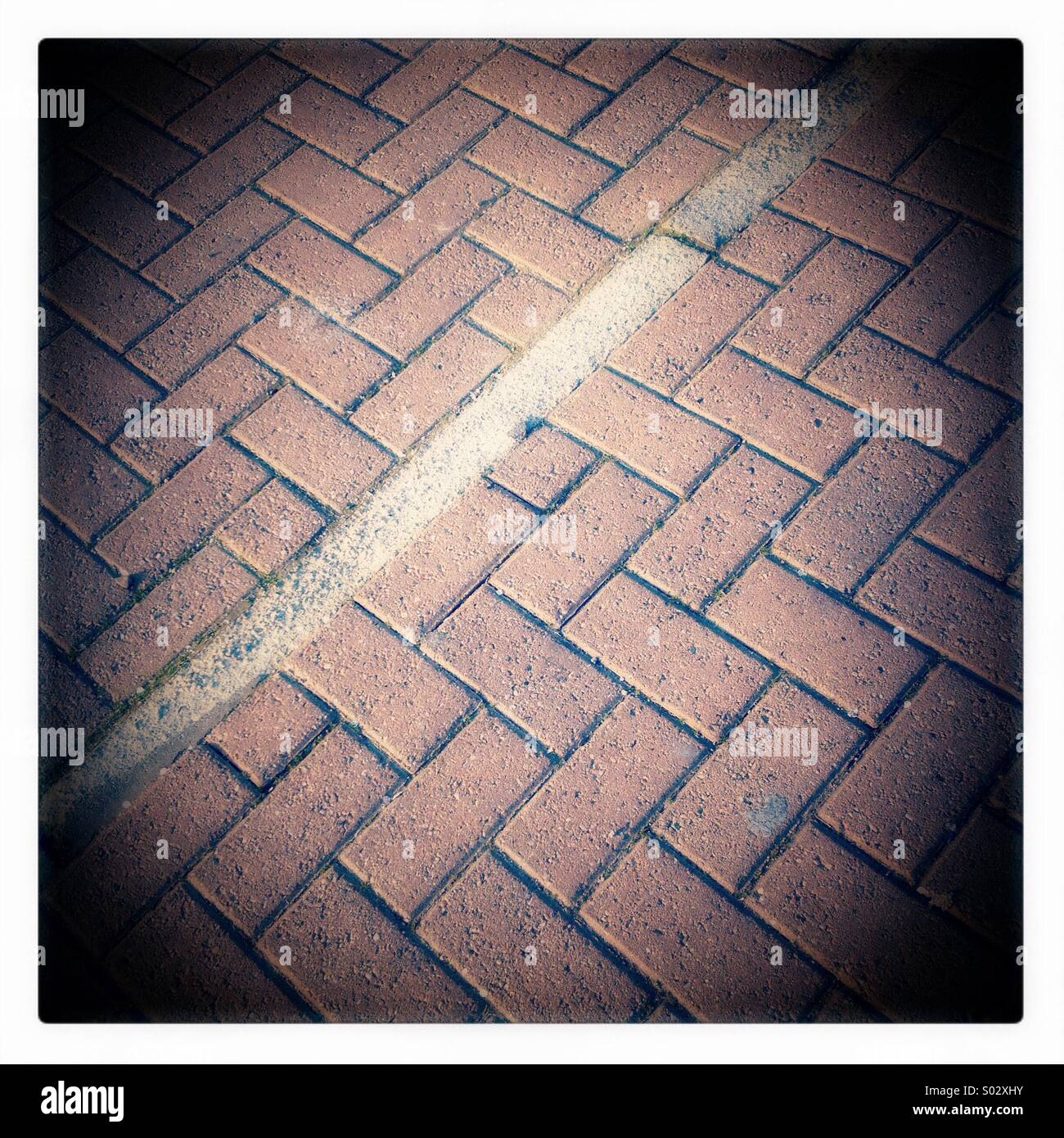 White line in the Street Stock Photo - Alamy