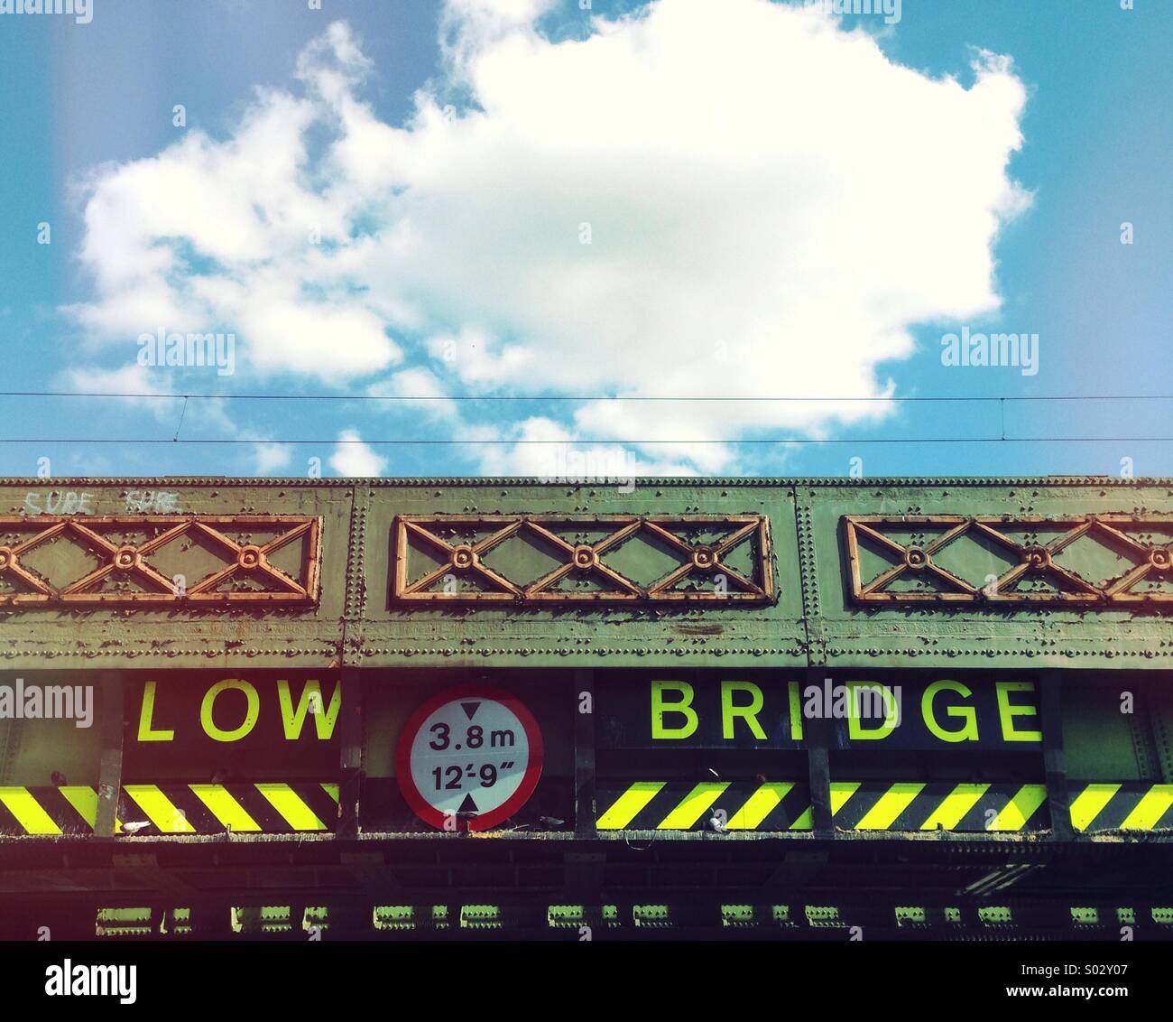 Bridge with Low Bridge sign Stock Photo - Alamy