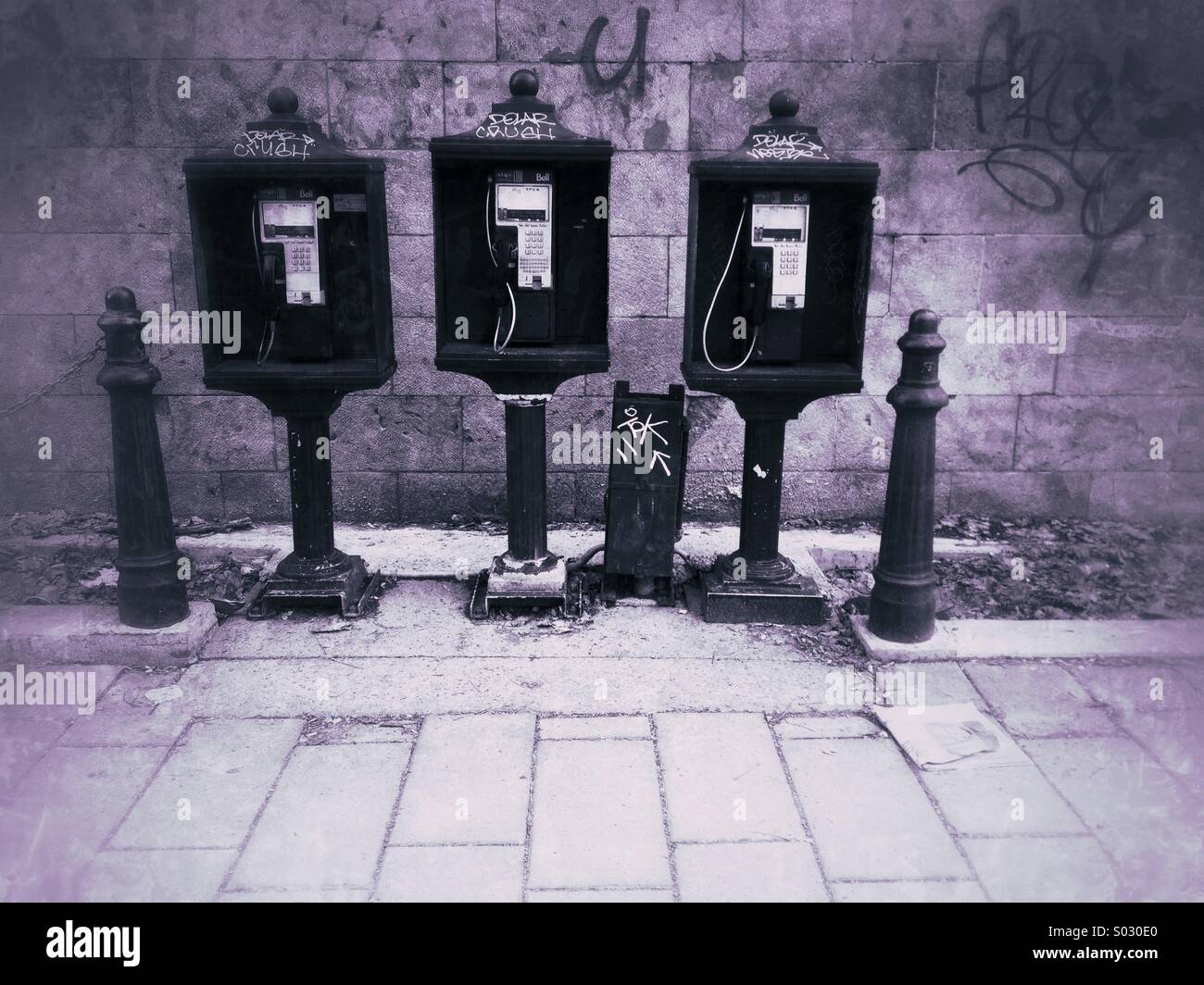 Old phone booths Stock Photo - Alamy