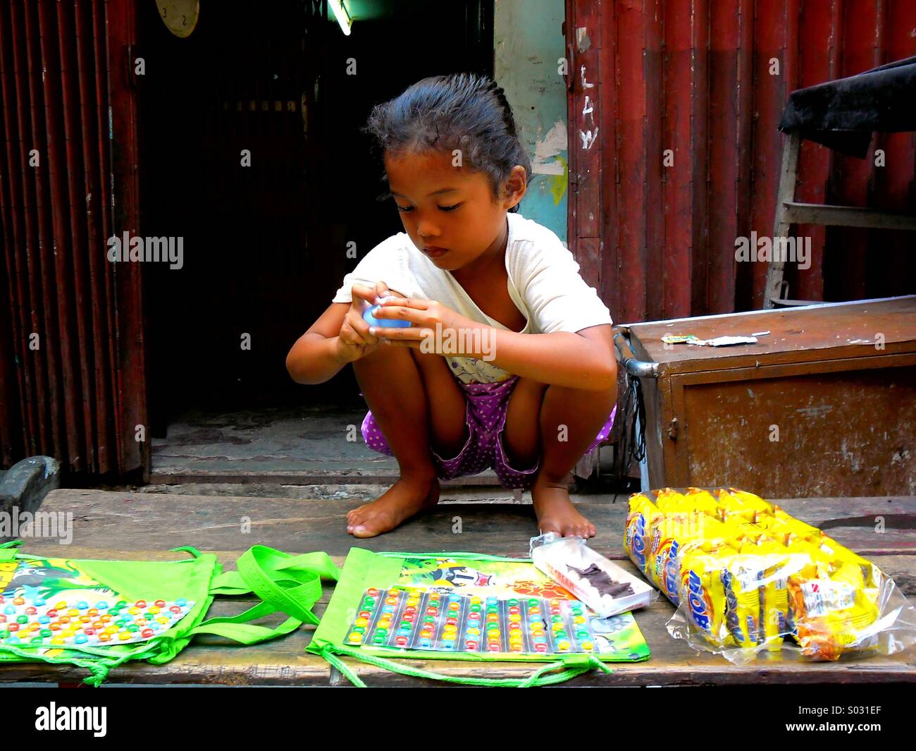 Street Children Selling