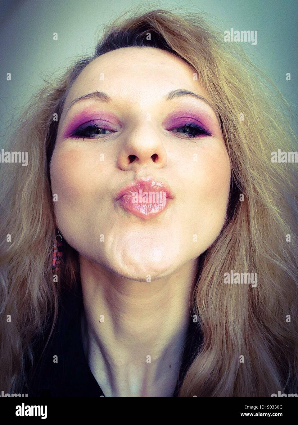 Kiss face girl hi-res stock photography and images - Alamy
