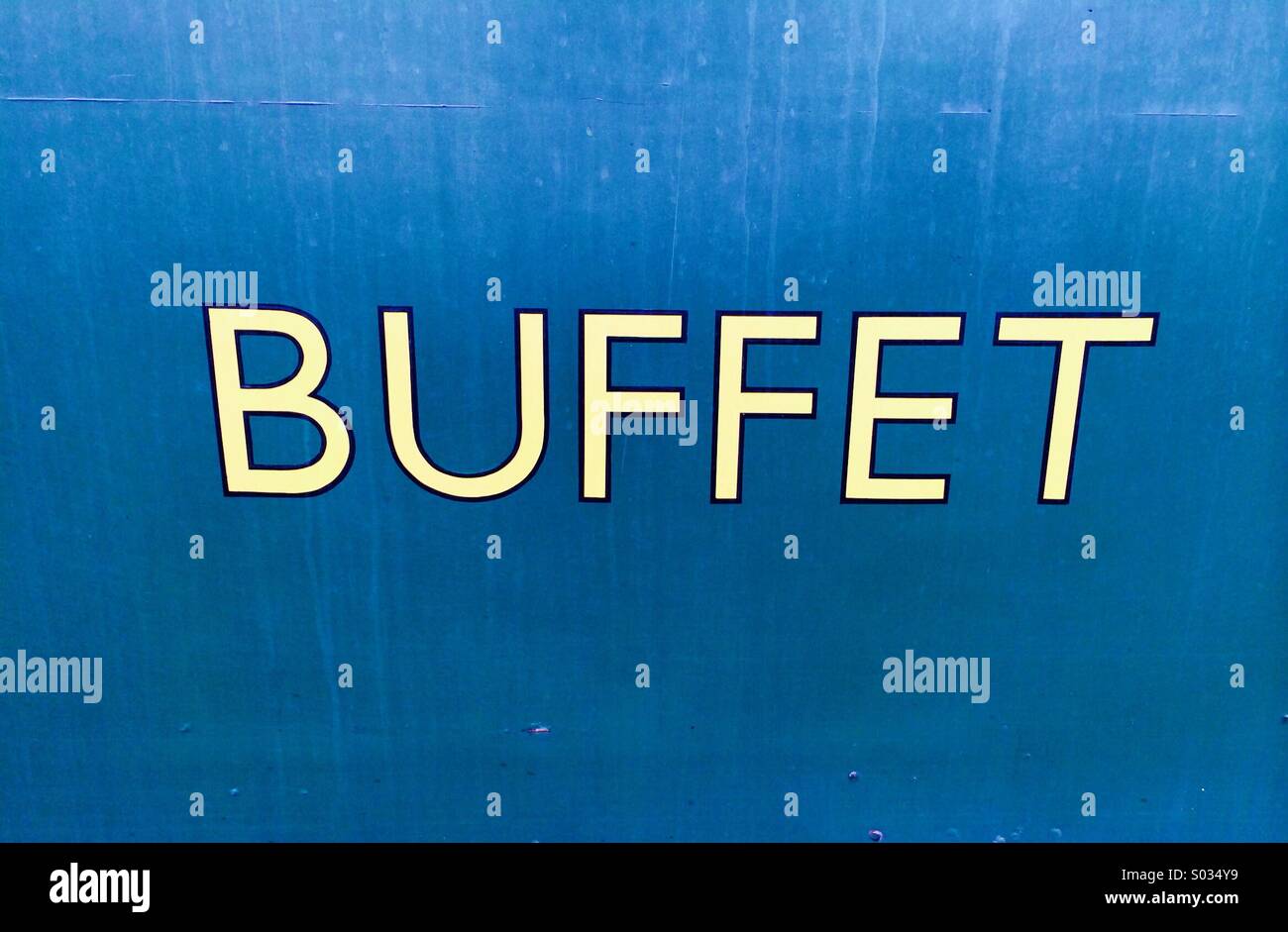 Buffet Cart carriage sign Stock Photo - Alamy