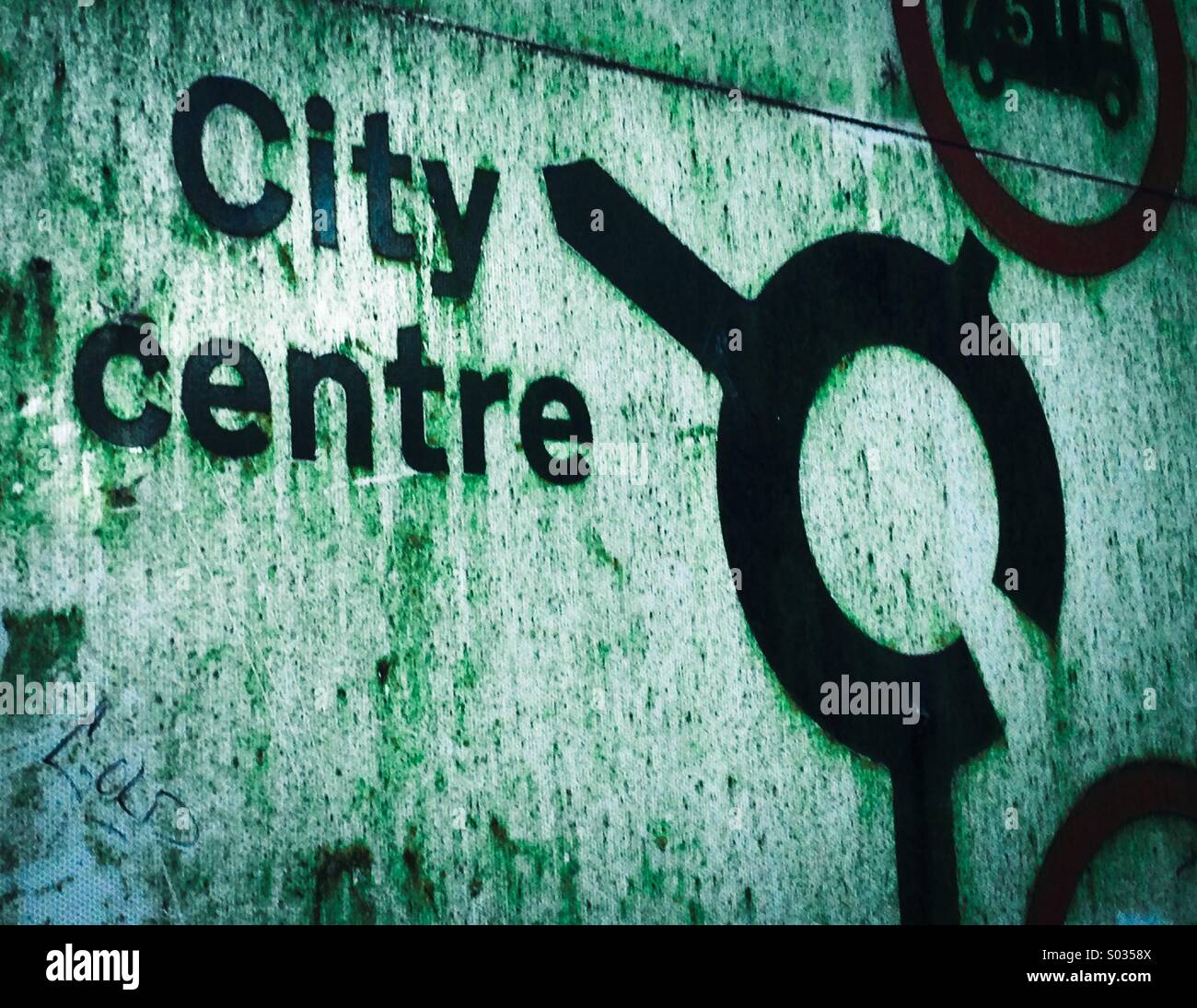 City centre sign Stock Photo - Alamy