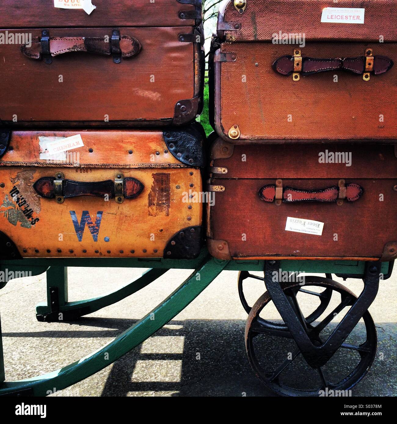 Old fashioned luggage trolley hi-res stock photography and images - Alamy