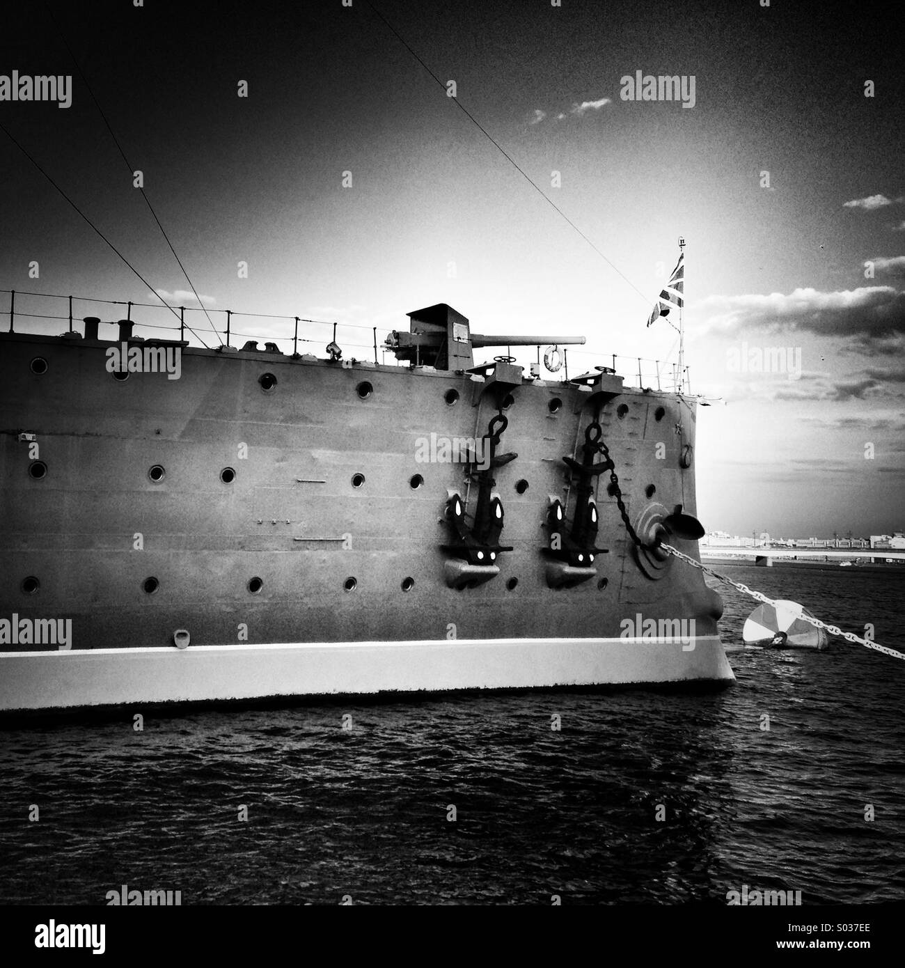 The cruiser aurora Black and White Stock Photos & Images - Alamy
