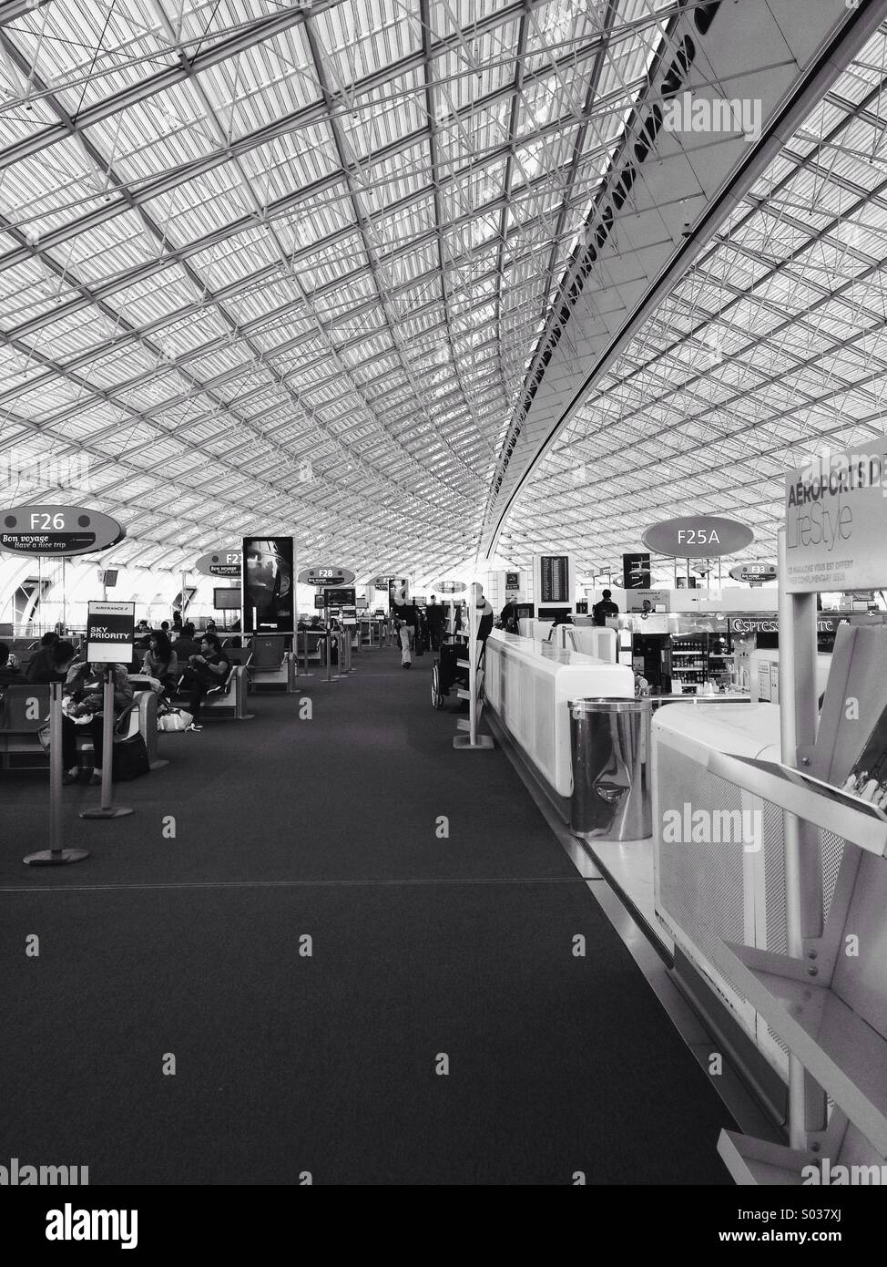 Terminal F in Airport Charles de Gaulle Stock Photo - Alamy