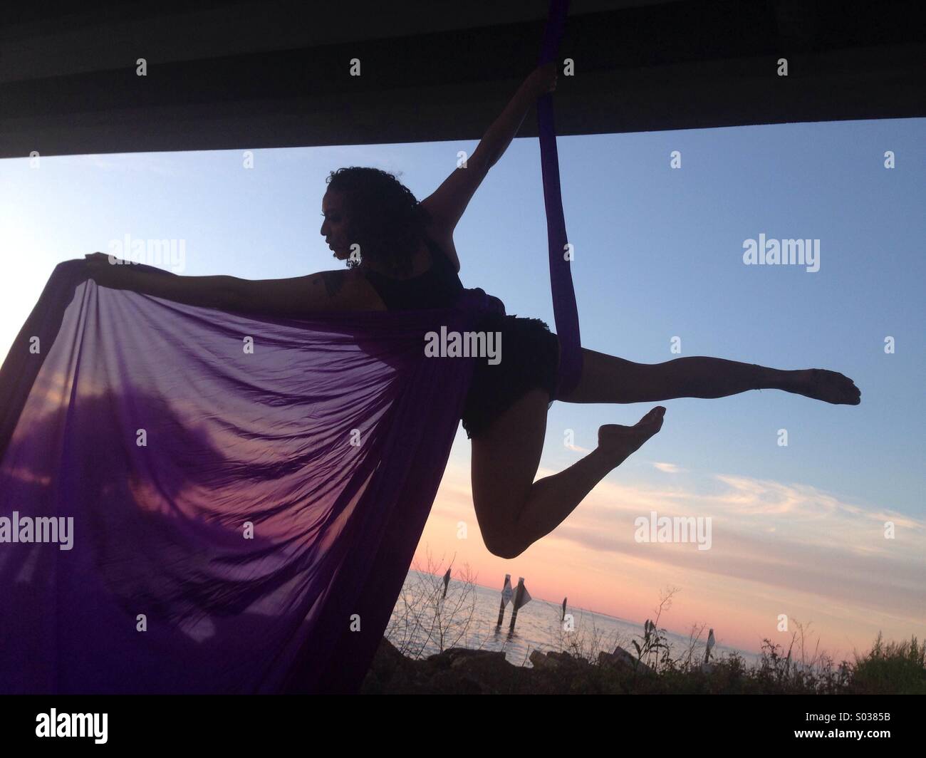 Aerial artist above Lake Pontchartrain, LA Stock Photo - Alamy