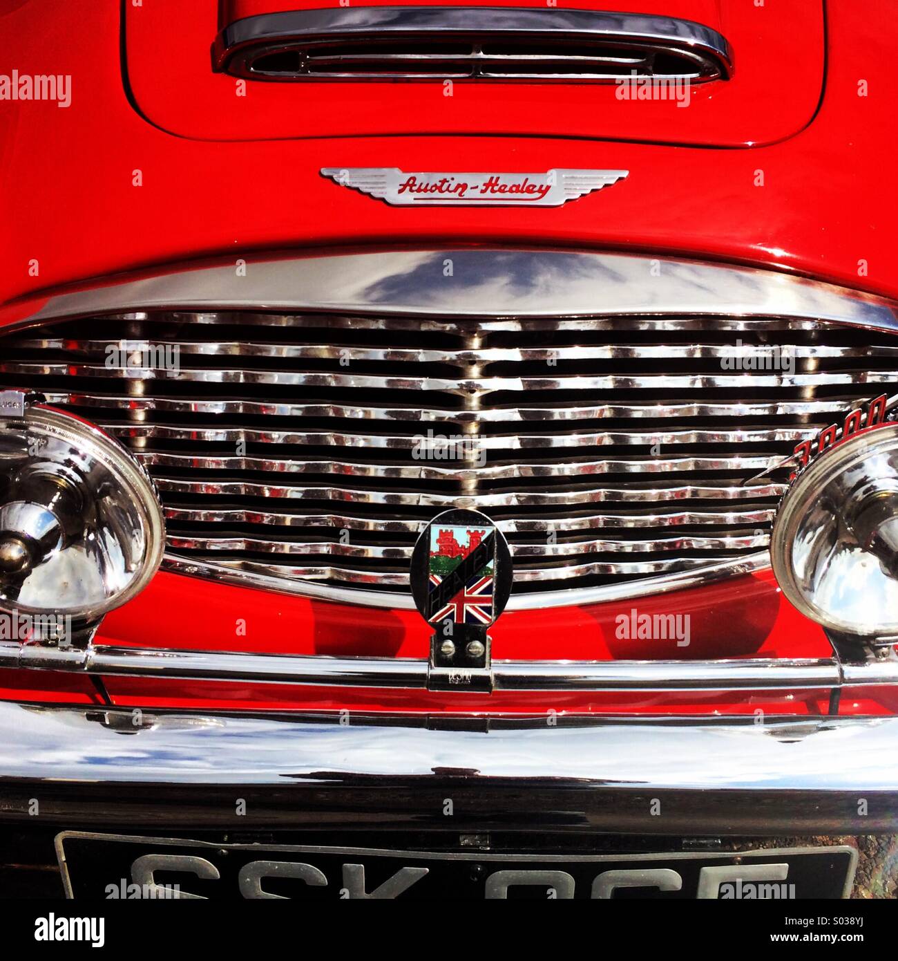 Red Austin Healey vintage sports car Stock Photo - Alamy