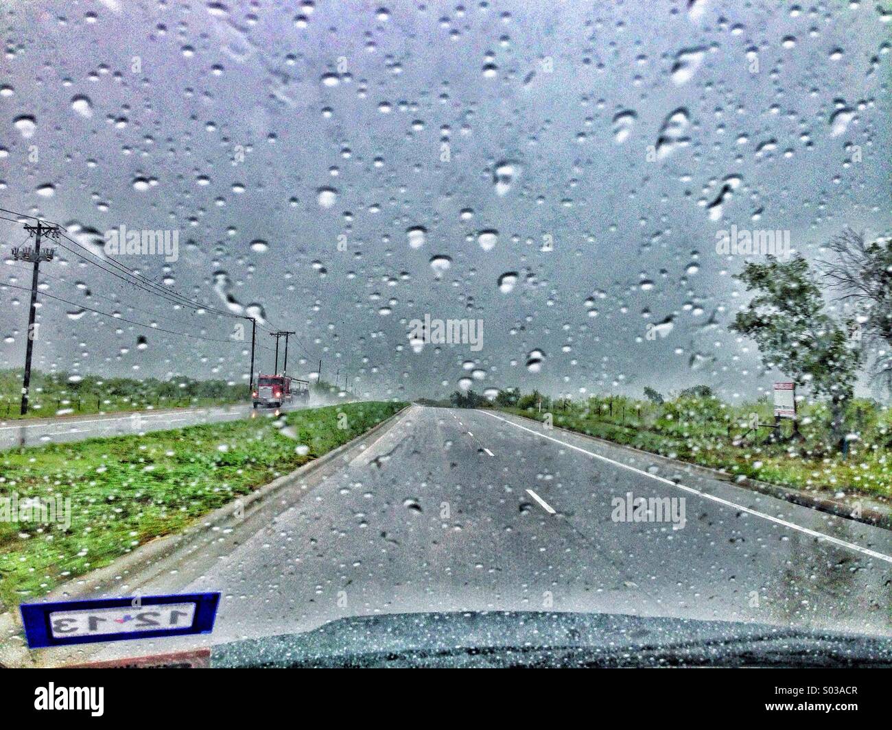 Rain on the windshield Stock Photo - Alamy