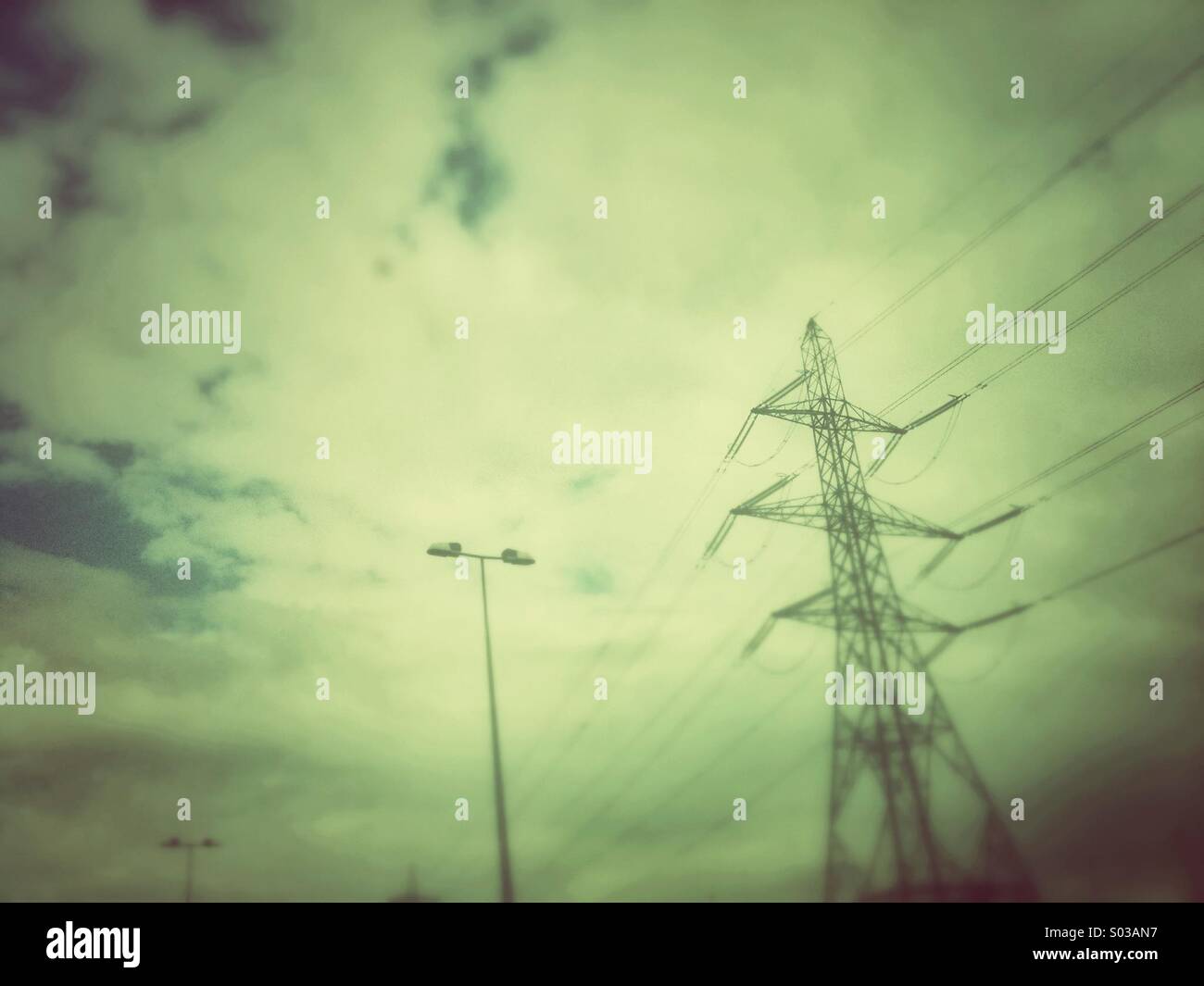 Electricity pylon motorway hi-res stock photography and images - Alamy