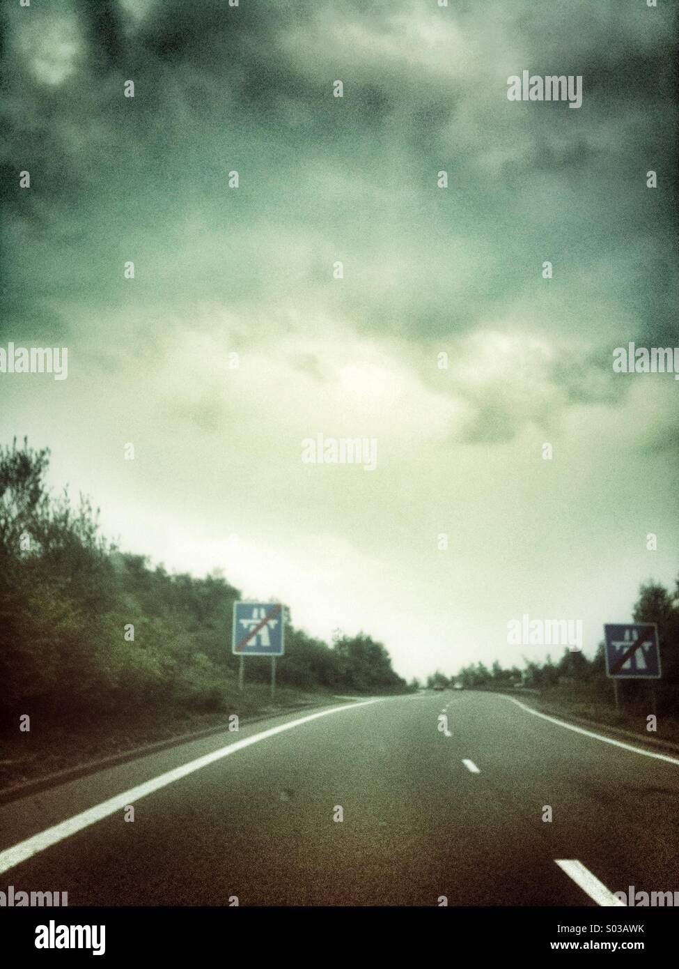 Motorway exit slip road hi-res stock photography and images - Alamy