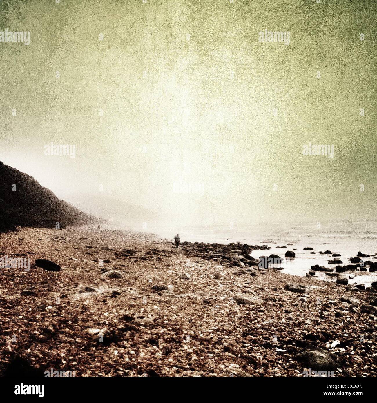 On a bleak cold beach in the UK Stock Photo - Alamy