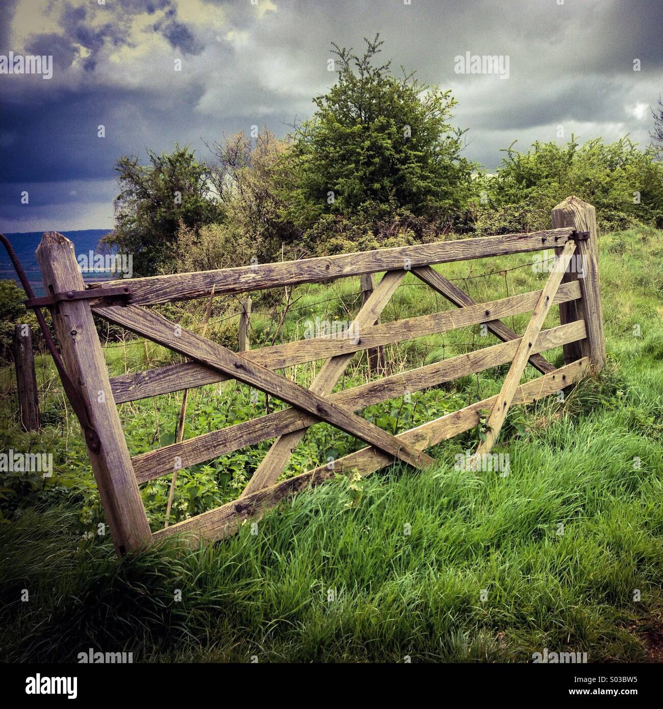 Farm gate, Bredon hill, Worcestershire, England, UK Stock Photo - Alamy