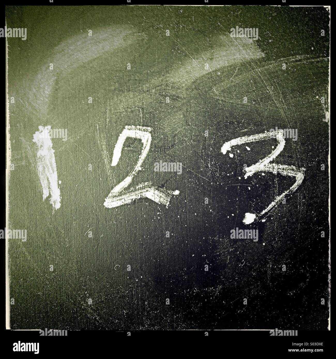 1 2 3 written on blackboard Stock Photo - Alamy
