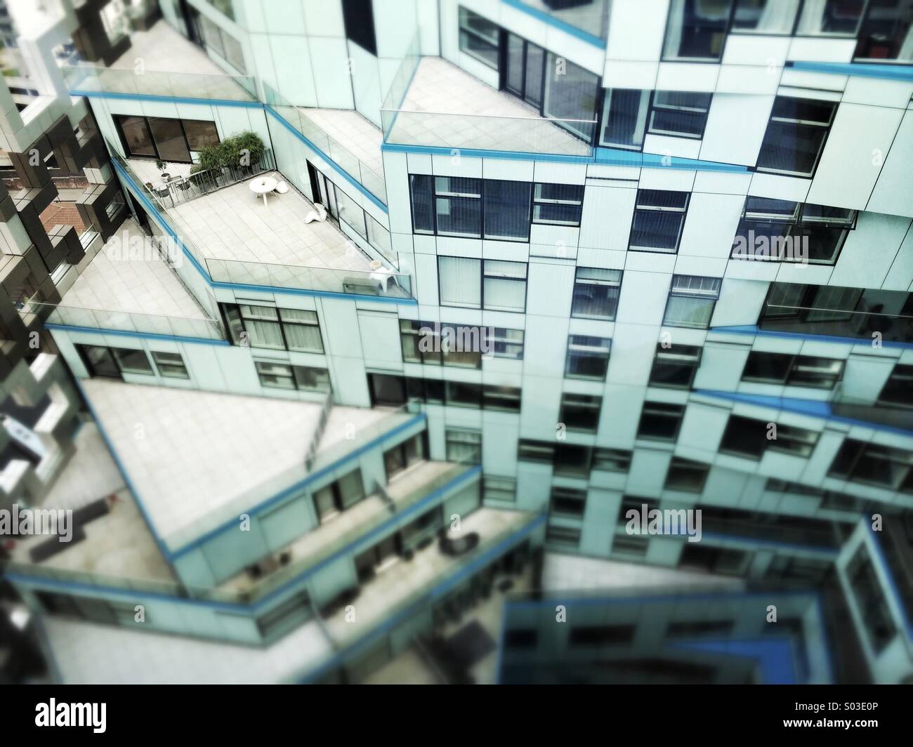 Aerial tilt shift of building Stock Photo - Alamy