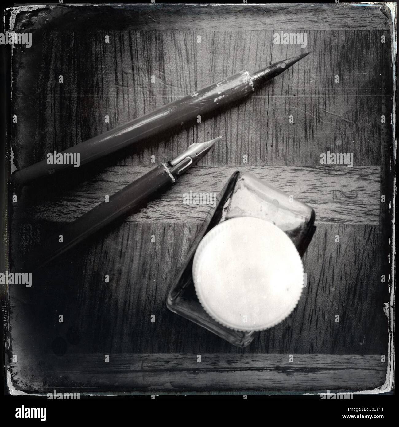 Old handwriting instruments Stock Photo - Alamy