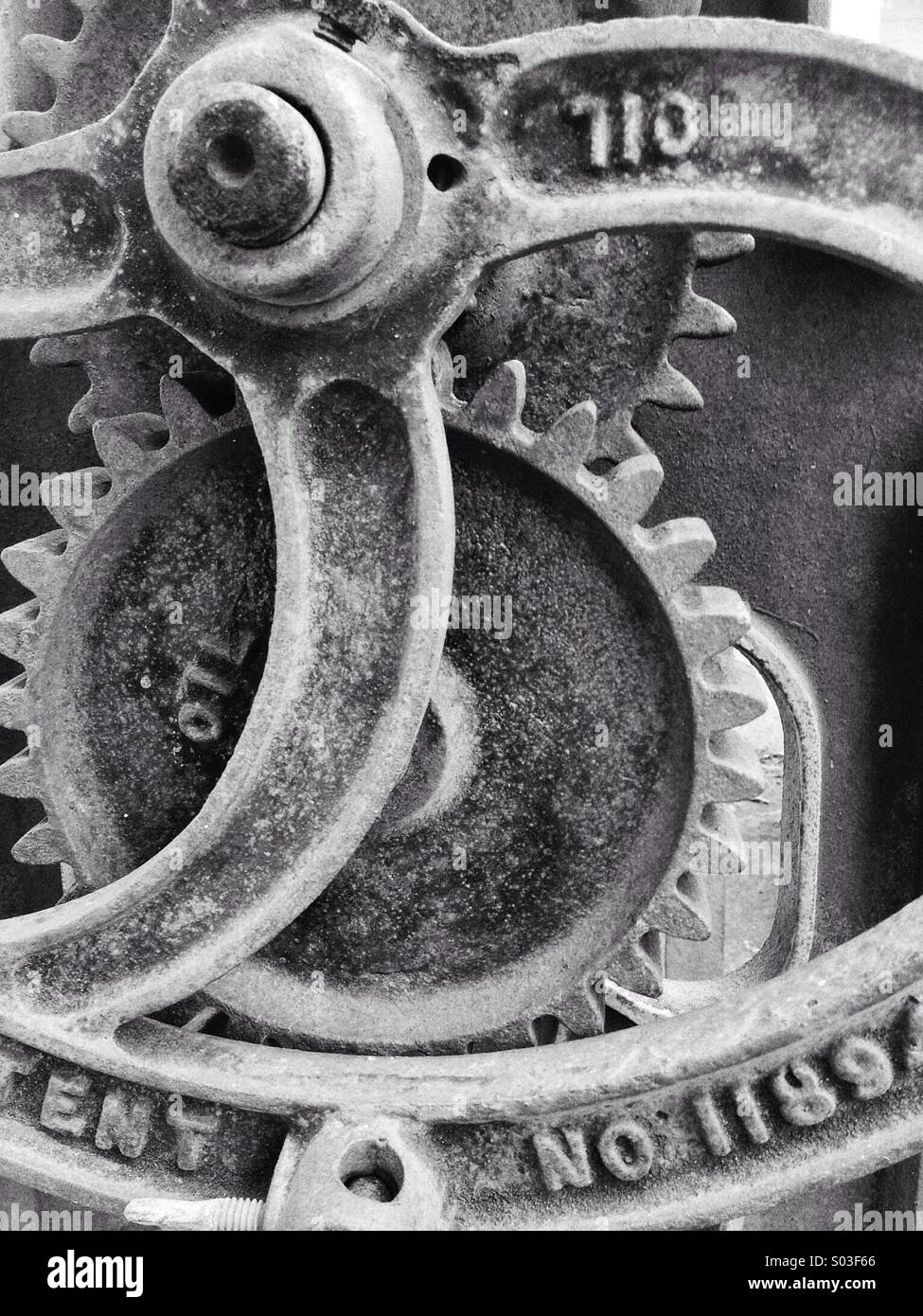Black and white old farm machinery hi-res stock photography and images ...