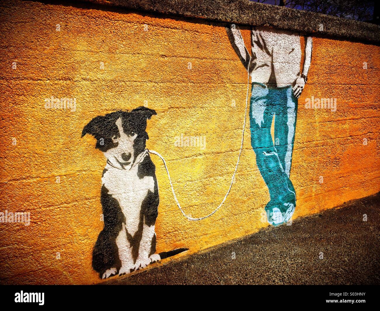 Dog walking art hi-res stock photography and images - Alamy