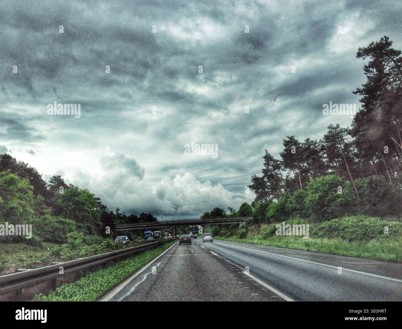 Highway, clouds, color Stock Photo - Alamy