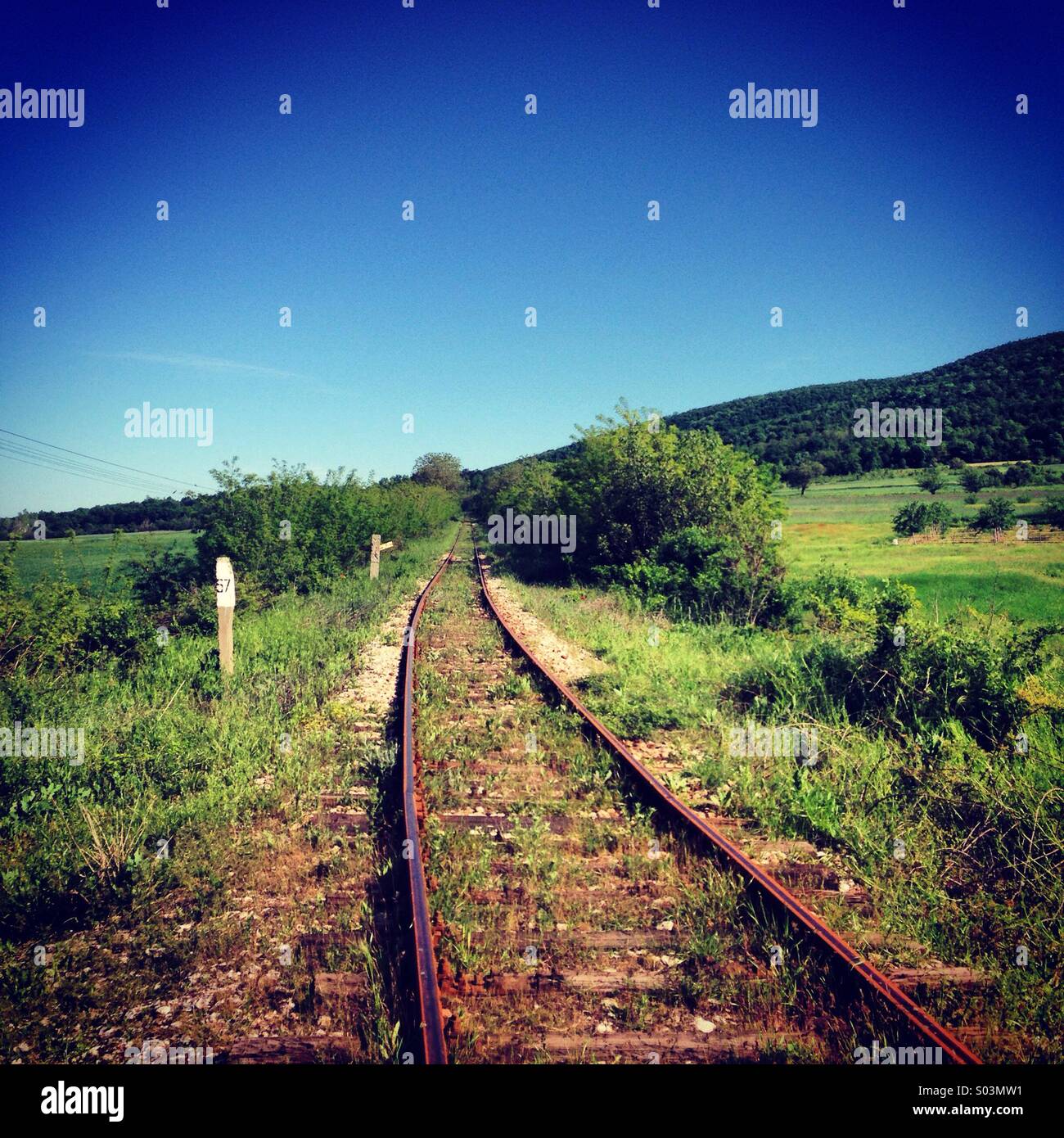 Rail in the mountain Stock Photo - Alamy