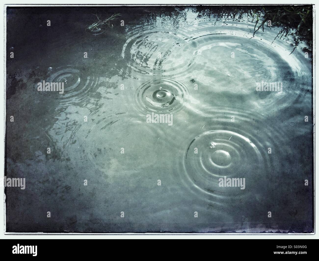 Rain Drops Falling Puddle In High Resolution Stock Photography and ...