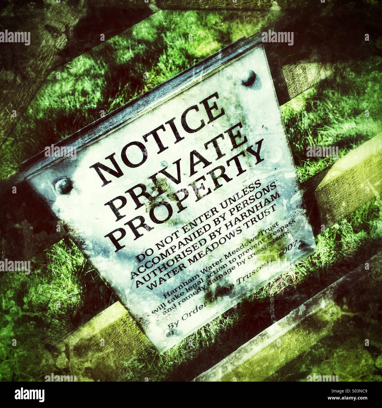 Notice On Gate High Resolution Stock Photography and Images - Alamy