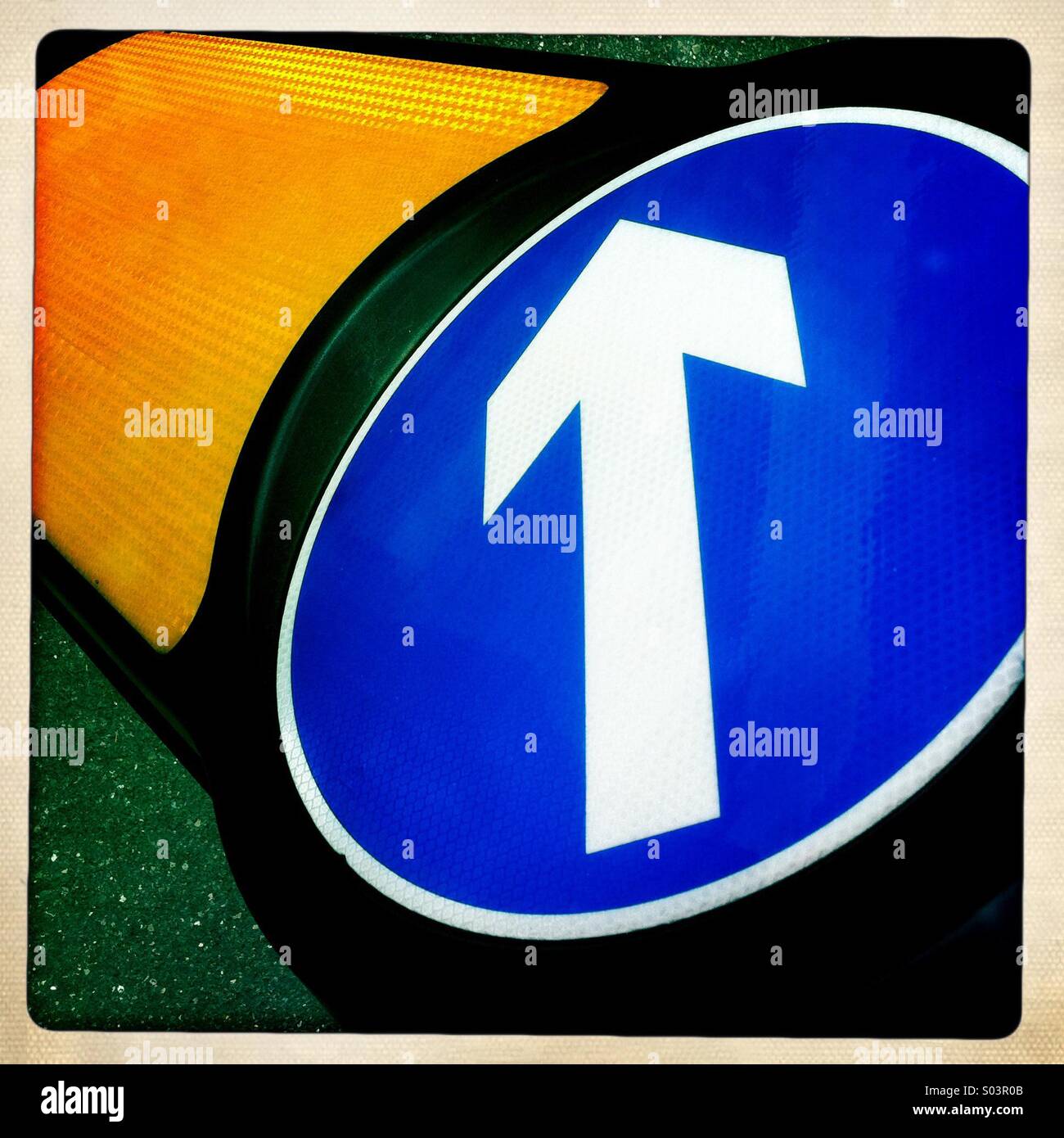 Keep left road traffic bollard hi-res stock photography and images - Alamy