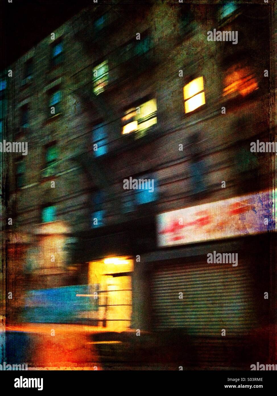 Night-time street scene Stock Photo - Alamy