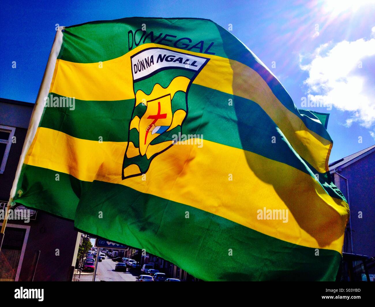 Donegal flag Ireland Stock Photo - Alamy